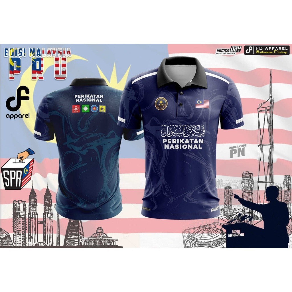 2024 New EDISI MALAYSIA PRU PERIKATAN NASIONAL All Sublimated Boutique ...