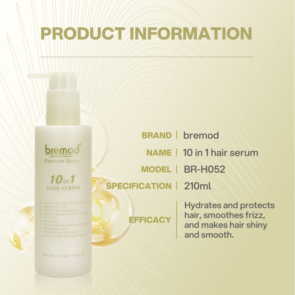 Bremod Premium Hair Serum 10-in-1 Hydrate Smooth Frizz Shiny ...