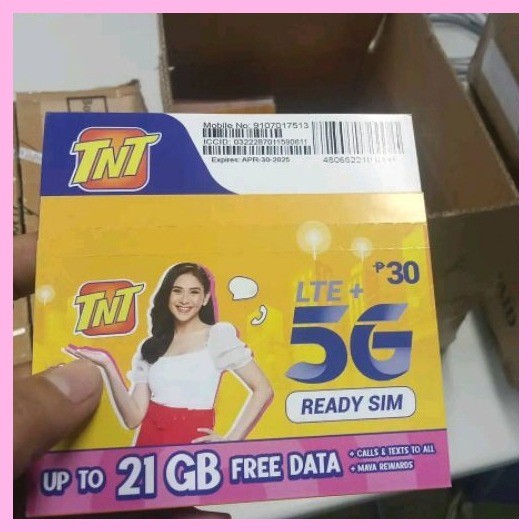 5 Pices Bundle Tnt 5g Sim With Load With 21gb Free Data | Shopee Philippines