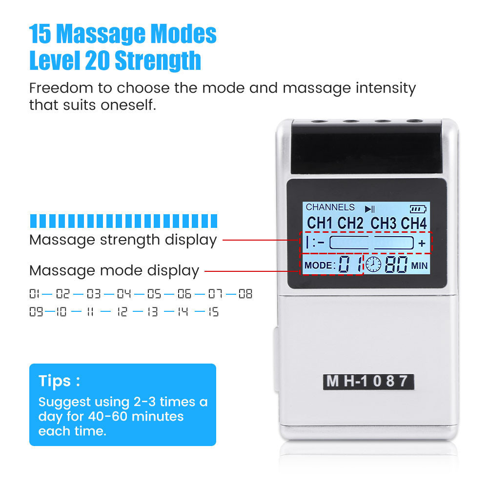 JBMBHC Electric Pulse Impulse Massager Machine Mini TENS PMS Muscle ...