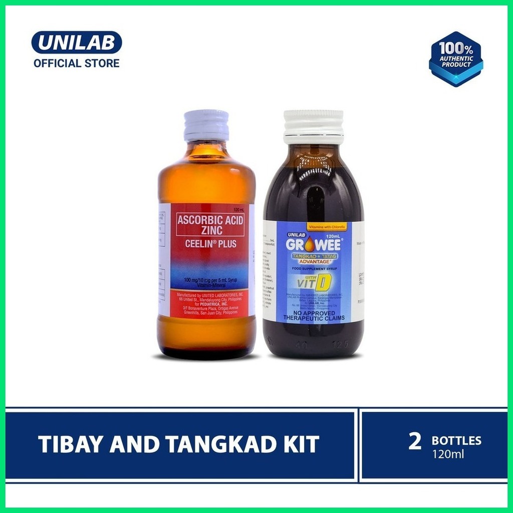 Tibay and Tangkad Kit: Ceelin Plus Syrup 120mL + Growee Syrup 120mL ...