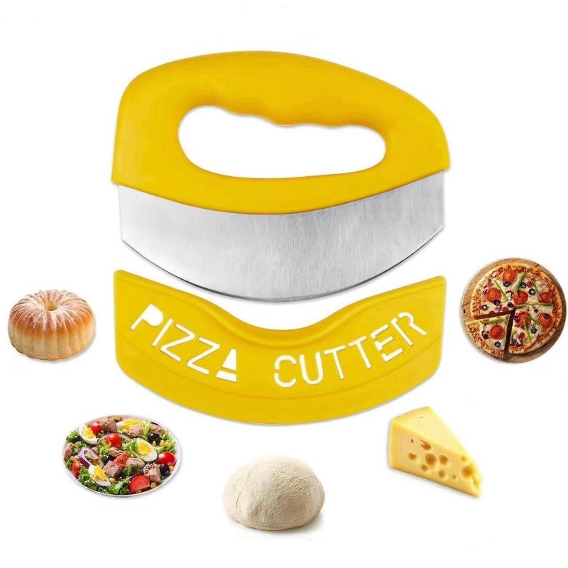 Stainless Steel Slicer Pizza Cutter Knife Semicircular Pizza Wheels ...