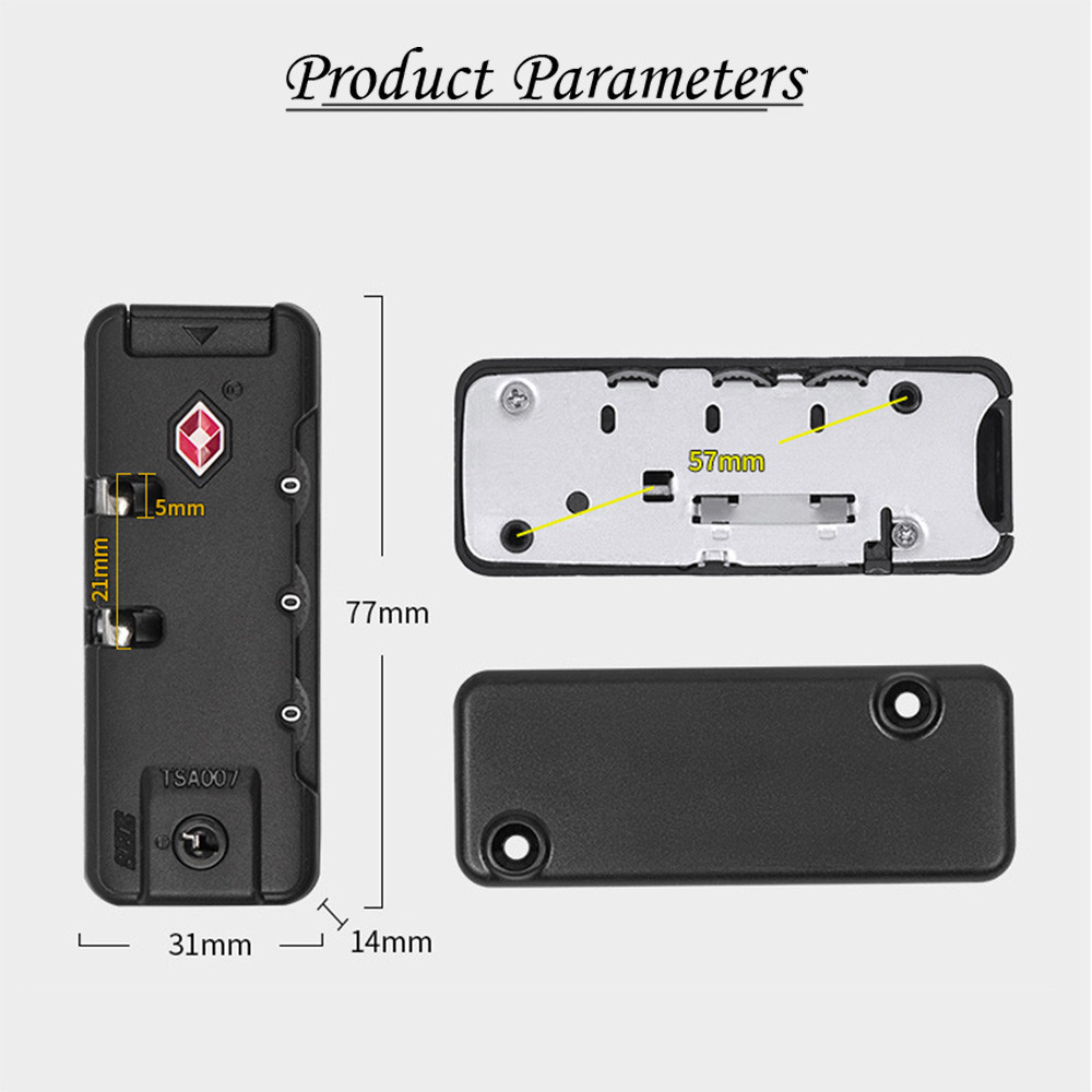 3-Digit TSA Lock Luggage Combination Padlock TSA007 Secure Travel ...