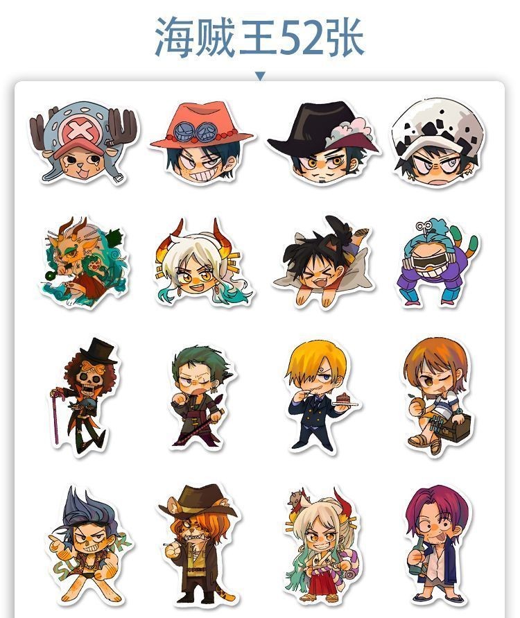 104 Anime One Piece stickers, cartoon emoticons, cute Q-version ...
