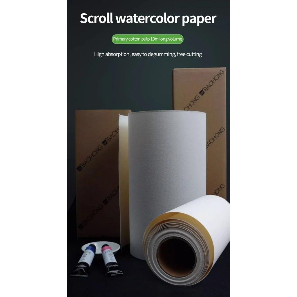 100% Cotton Watercolor Paper Roll 140lb 300g 10m Art Paper Cold Hot ...