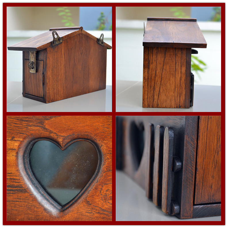 Outdoor Wooden Post Box Lockable Wall Mounted Letter Mailbox Southeast ...