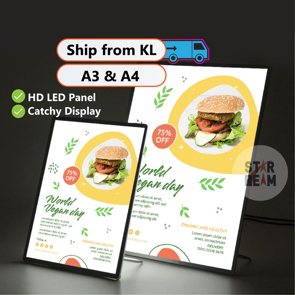 A3/A4 LED Menu Board for Vertical & Horizontal Use LED Menu Display ...