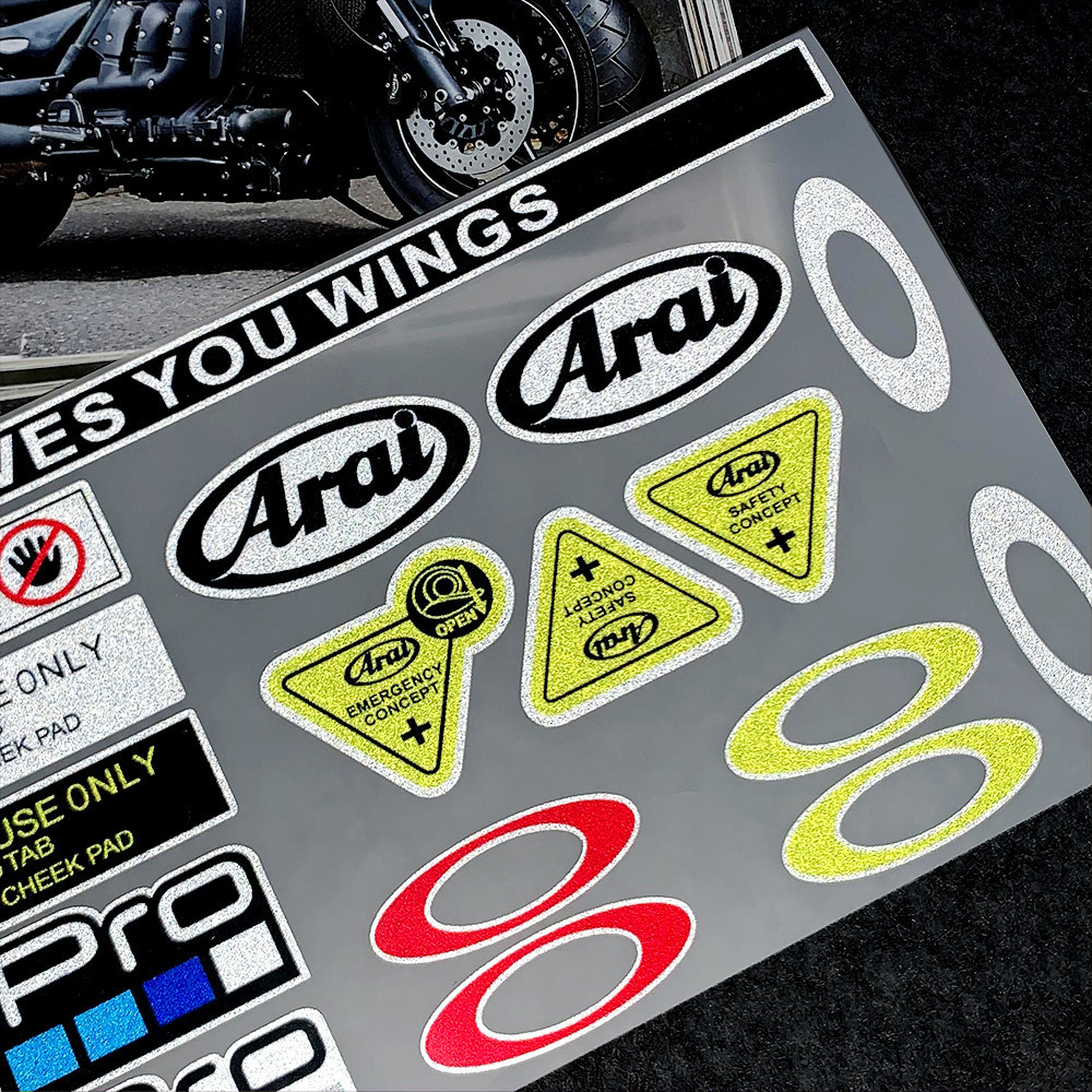 Refelctive Helmet Decals Arai SHOEI Motorcycle Sticker 【In stock ...