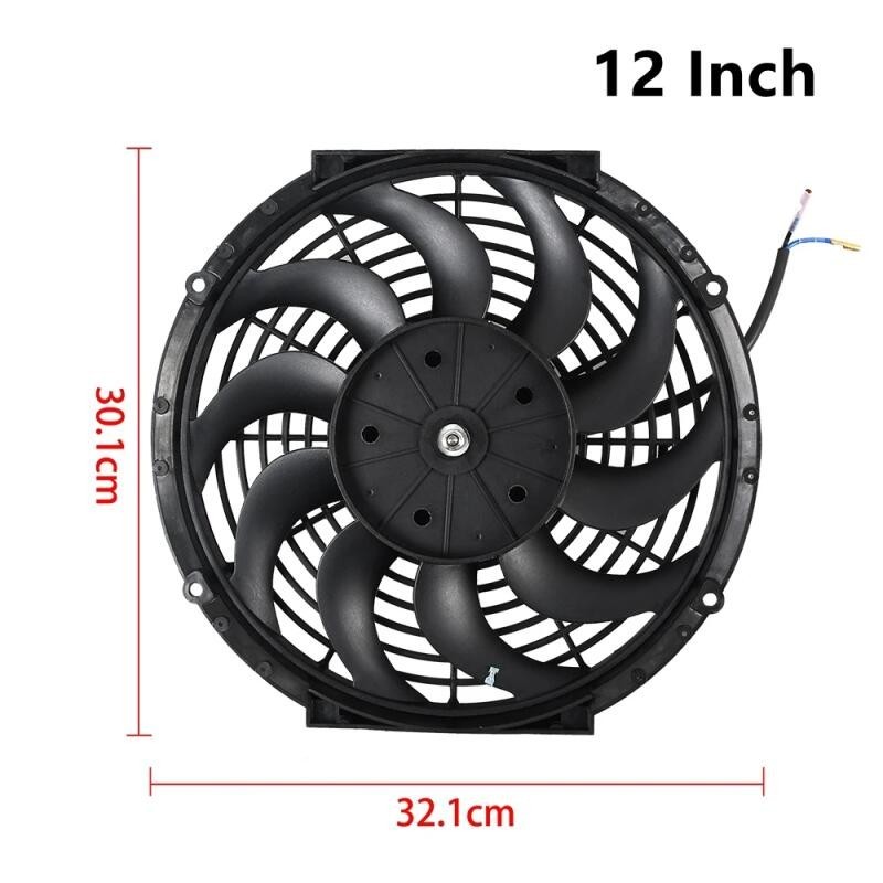 Universal 12 Inch 12V 80W 10 curved blades Car Air Conditioning ...