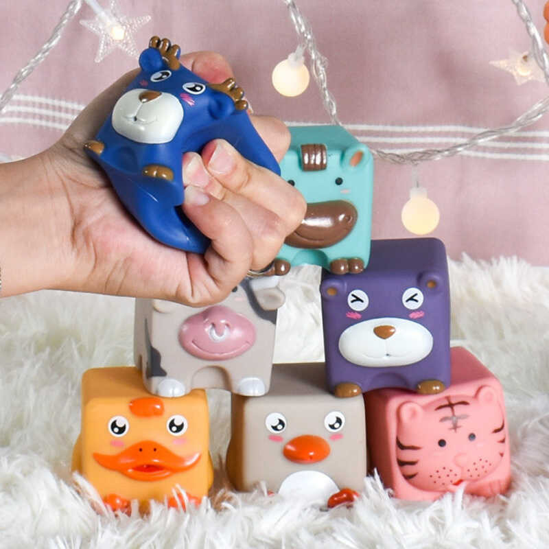 6/12Pcs Silicone Building Blocks Sensory Grasp Toys 3D Soft Touch Ball ...