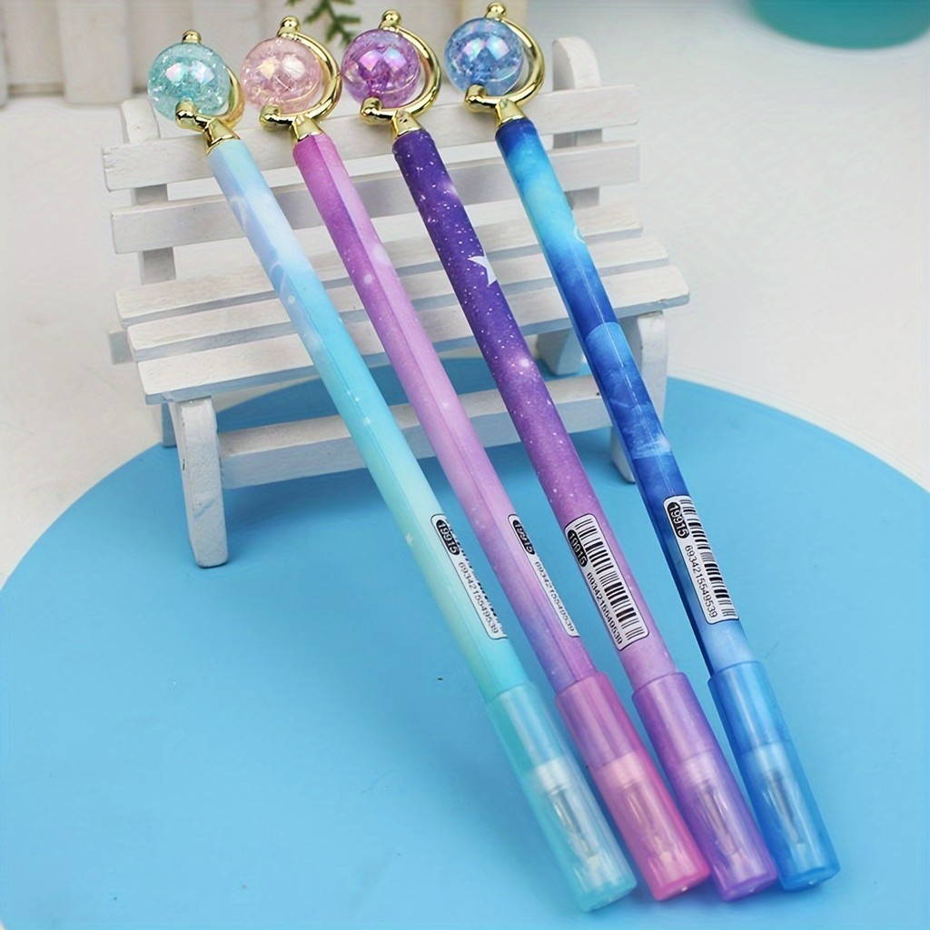 4pcs/Set Dreamy Starry Glass Planet Black Ink Gel Pens 0.5mm Back to ...