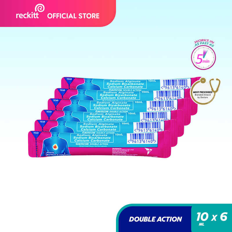 Gaviscon Double Action Antacid Liquid Sachet 10ml Bundle ng 6 para sa ...