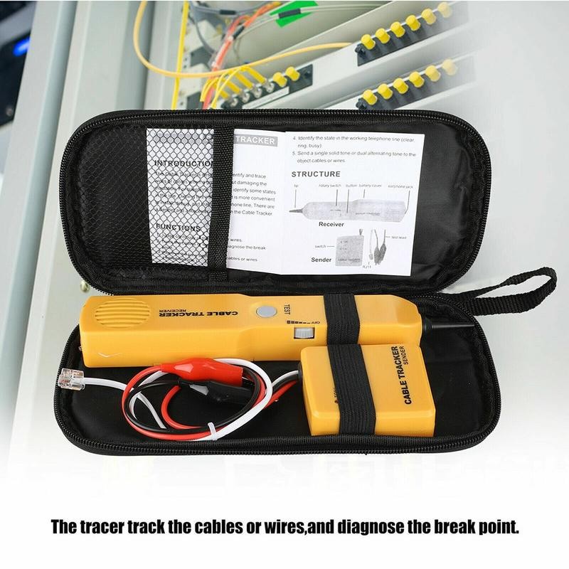 Network Cable Tester RJ11 Line Finder Toner Electric Wire Tracer Pouch ...