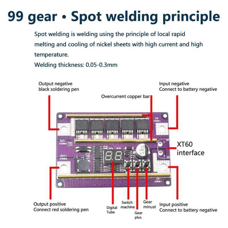 Spot 12V Welder DIY Kits Power Adjustable Digital Spot Welding hine PCB ...