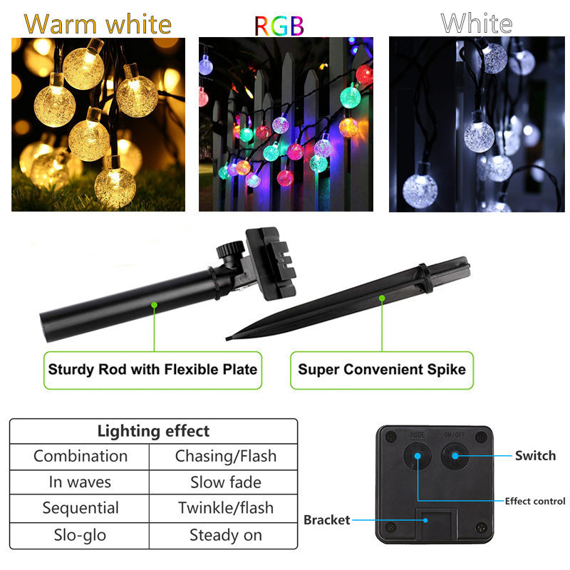 50LED/100LED Solar Fairy String Light LED String Light Gypsophila ...