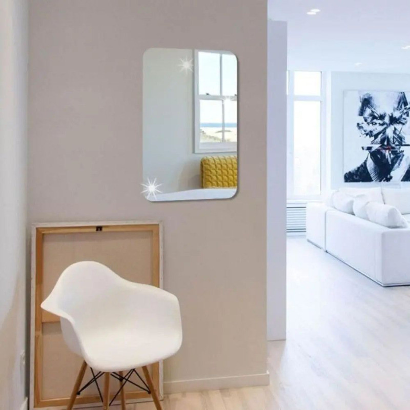 20*30cm 3D Self-adhesive Mirror Stickers / Flexible Thicken DIY Art ...