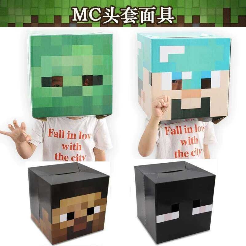 2025 Aking World Headset MC Game Minecraft Creeper Mask Hat Dia Steve ...
