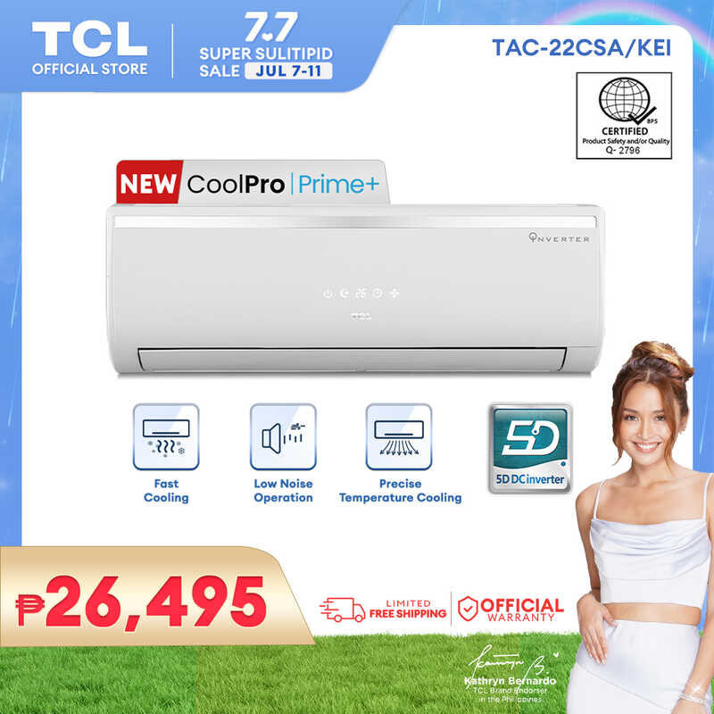 TCL 2.5HP Inverter Aircon Split-type Air Conditioner TAC-22CSA/KEI ...