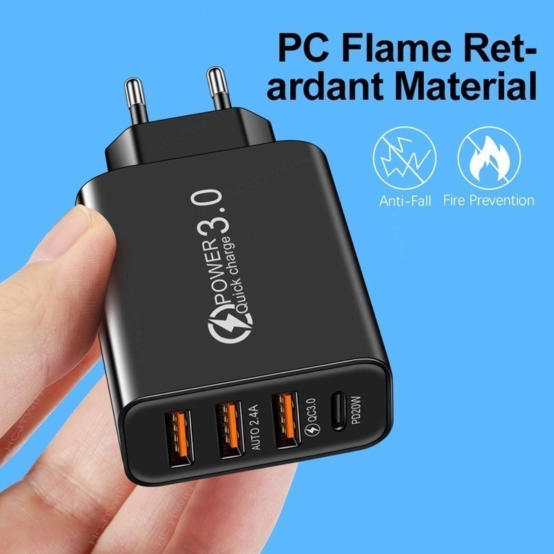 120W Fast Charging 4 Ports Universal Mobile Phone Charger QC3.0 USB ...