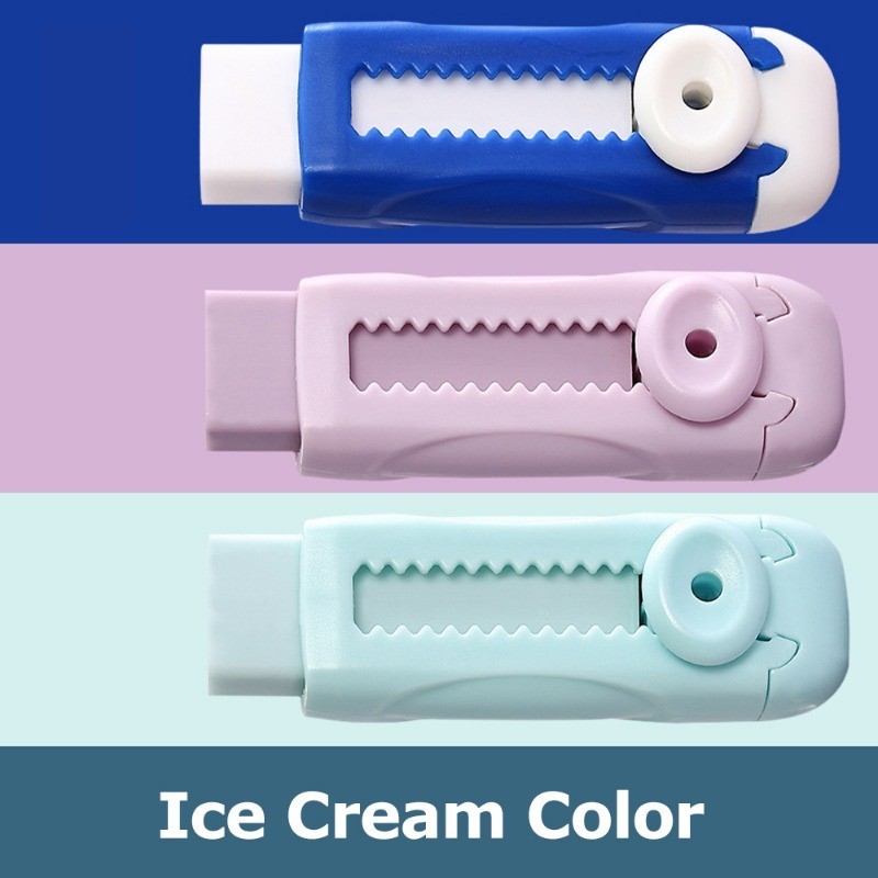 Kawaii Candy Color Retractable Erasers - No Trace - Push-Pull Type Cute ...