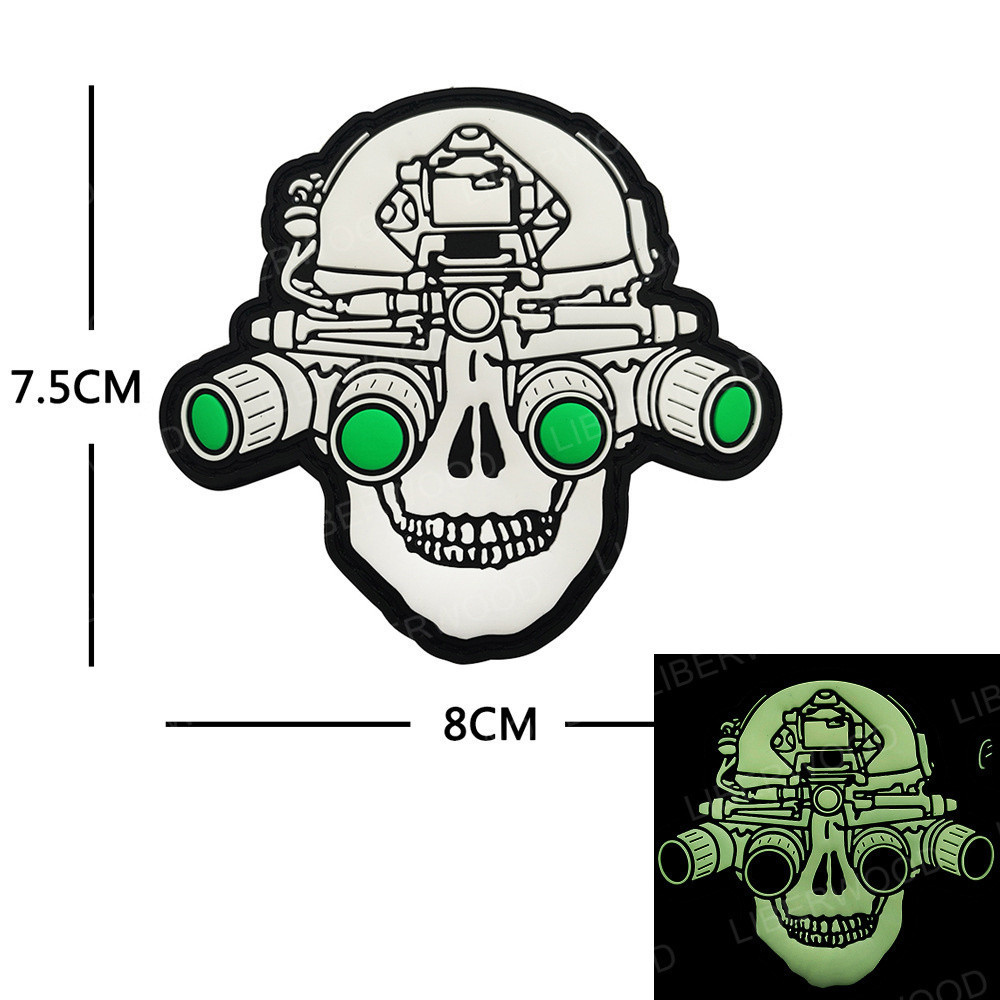 Night Vision Device Skeleton Tactical Patch 3D PVC Skull Hook Armband ...