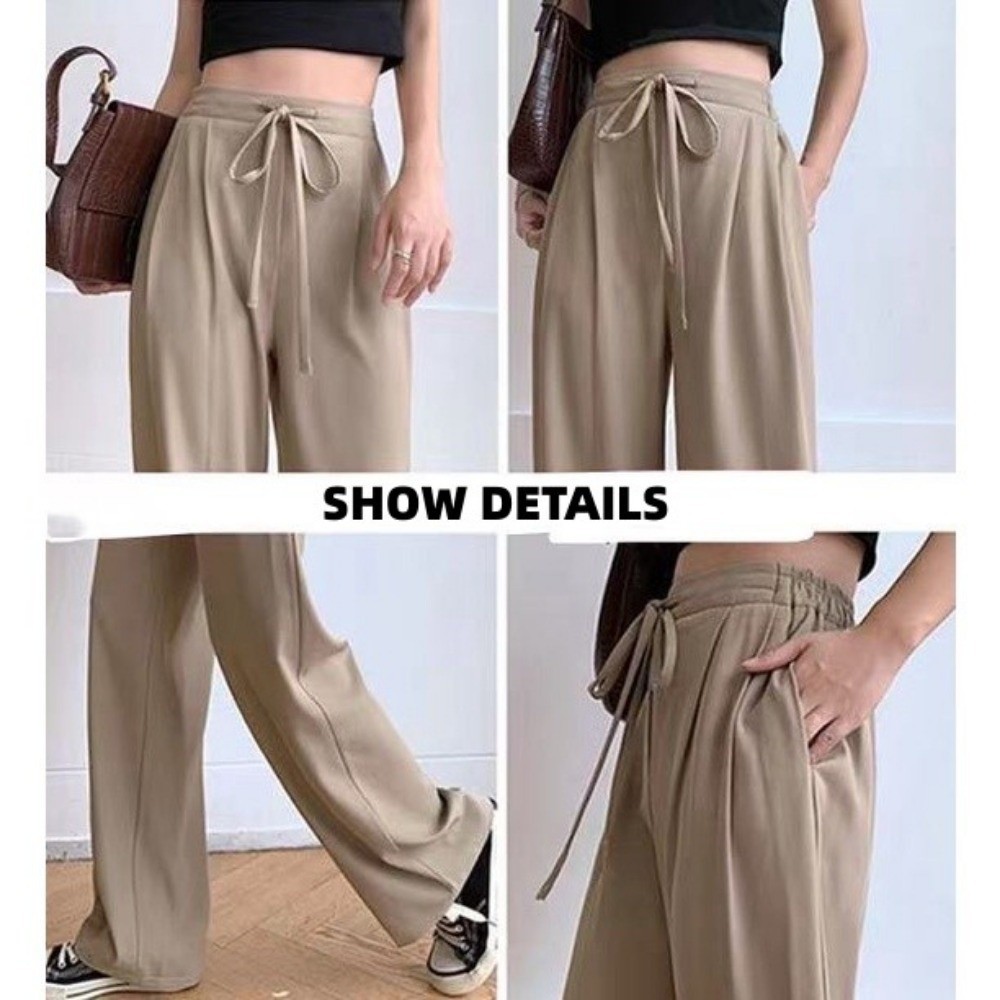 {Shipped From Manila+COD} Black Long Pants for Women High Waist Elastic ...