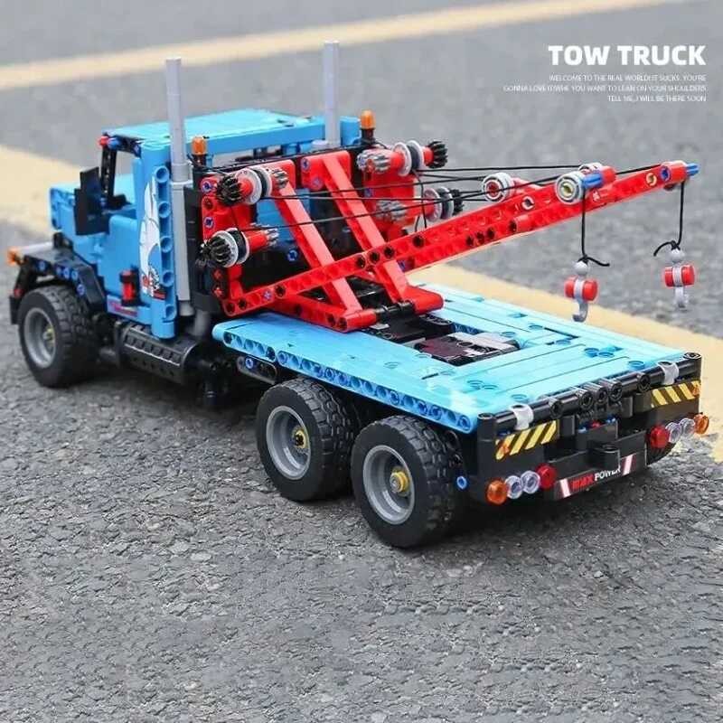 MOC Engineering Tow Truck RC Remote Technical Brick Construction ...