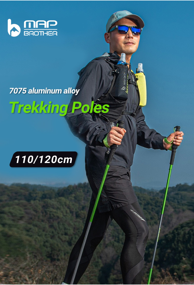 MAP BROTHER Trekking Poles 7075 Aluminium Alloy Collapsible Hiking ...