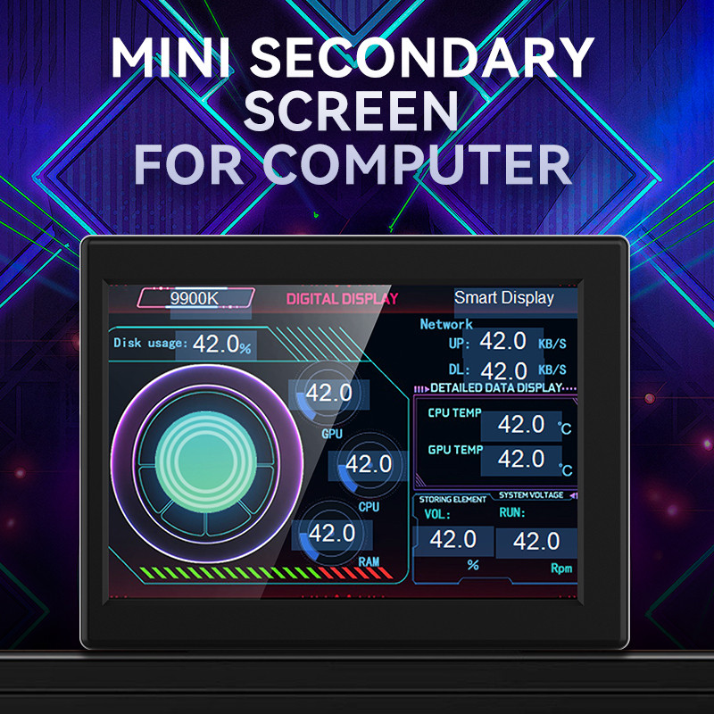 3.5 Inch IPS LCD Type-C Secondary Screen Smart UI Display CPU GPU RAM ...