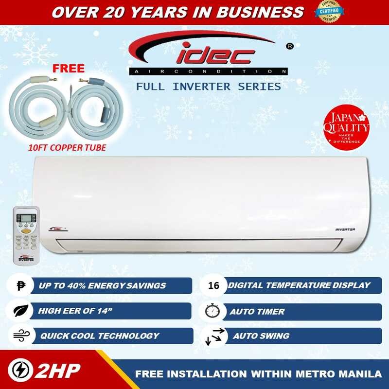 IDEC 2 HP Split Type Inverter Series Aircon With Remote FREE 10Ft ...