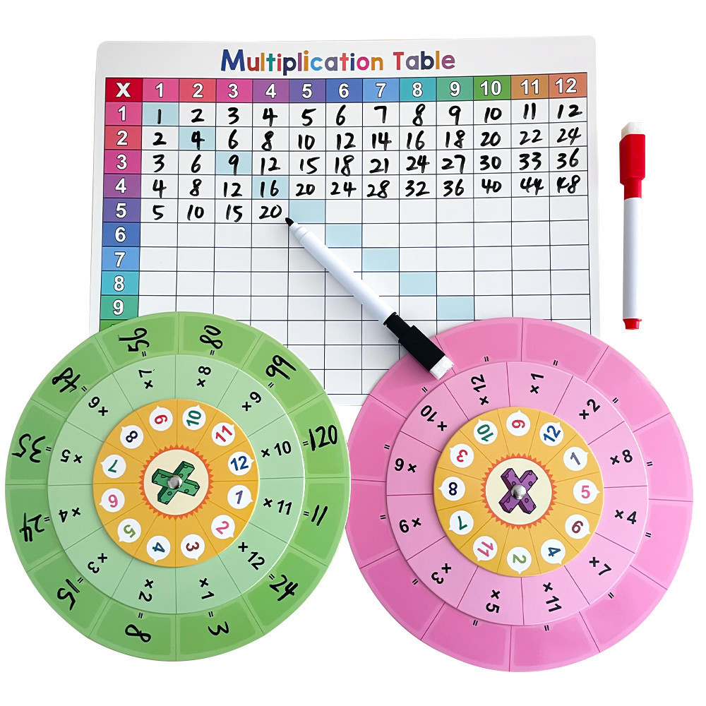 1-12 Multiplication Training Turntable Spinner for Kids Children Number Round Multiplication ...