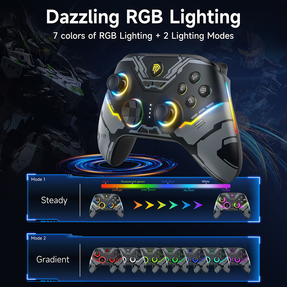 EasySMX X15 Wireless PC Gamepad, Bluetooth Joystick Controller for PC Windows, Nintendo Switch ...