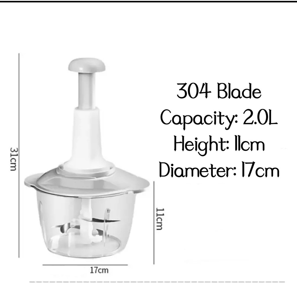 1.5L 3in1 Manual Food Chopper Blender For Garlic Meats Vegetable Fruits ...