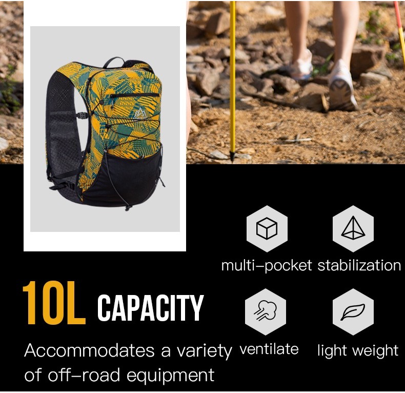 AONIJIE C9112 12L NEW Hydration Backpack with Quiver Bag for Trekking ...