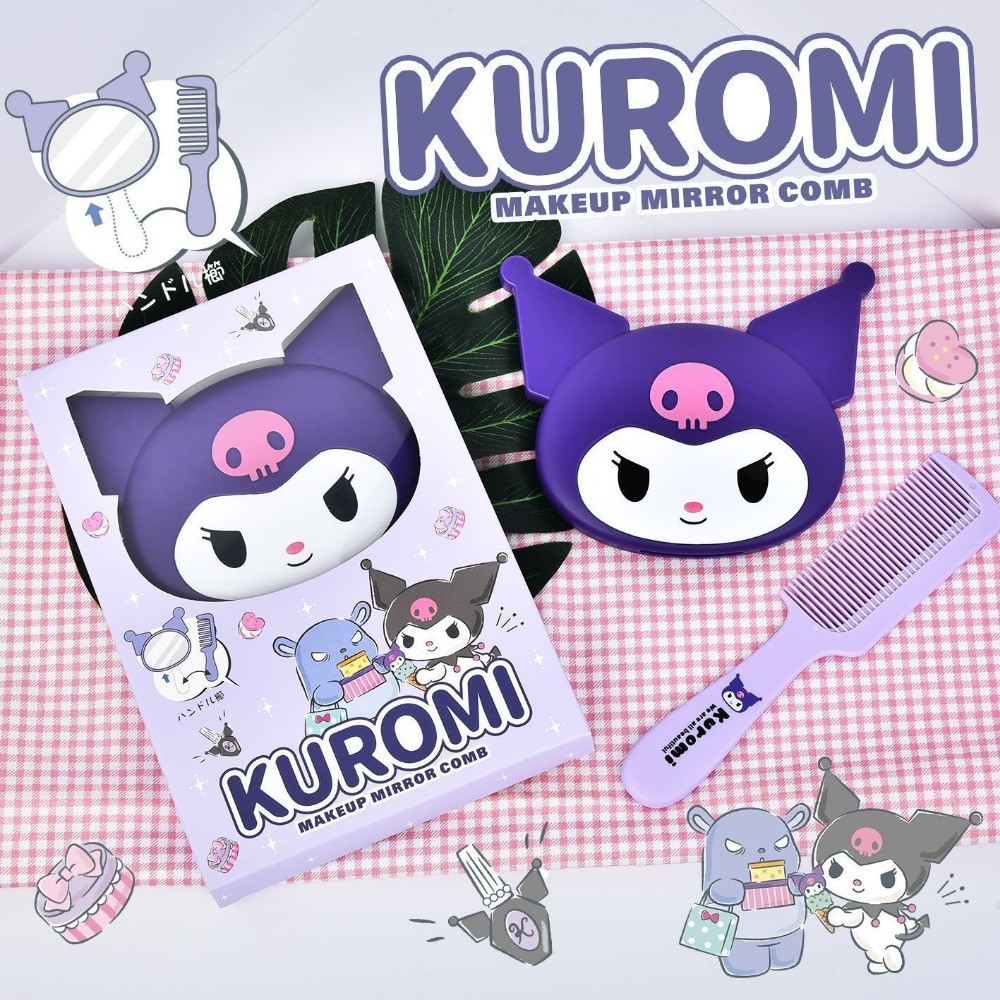 Makeup Mirror Girl Heart Handheld Kuromi SANRIO Portable Girl Gift ...