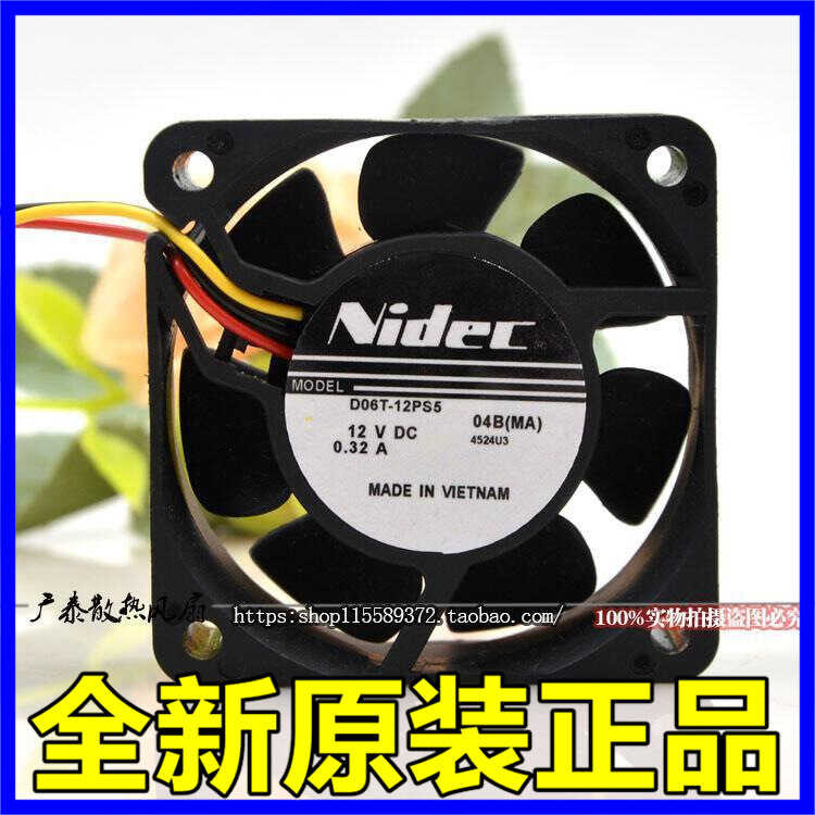Nidec/Nidec New D06t-12Ps5 12V 0.32A 6025 6Cm Double Ball Cooling Fan ...