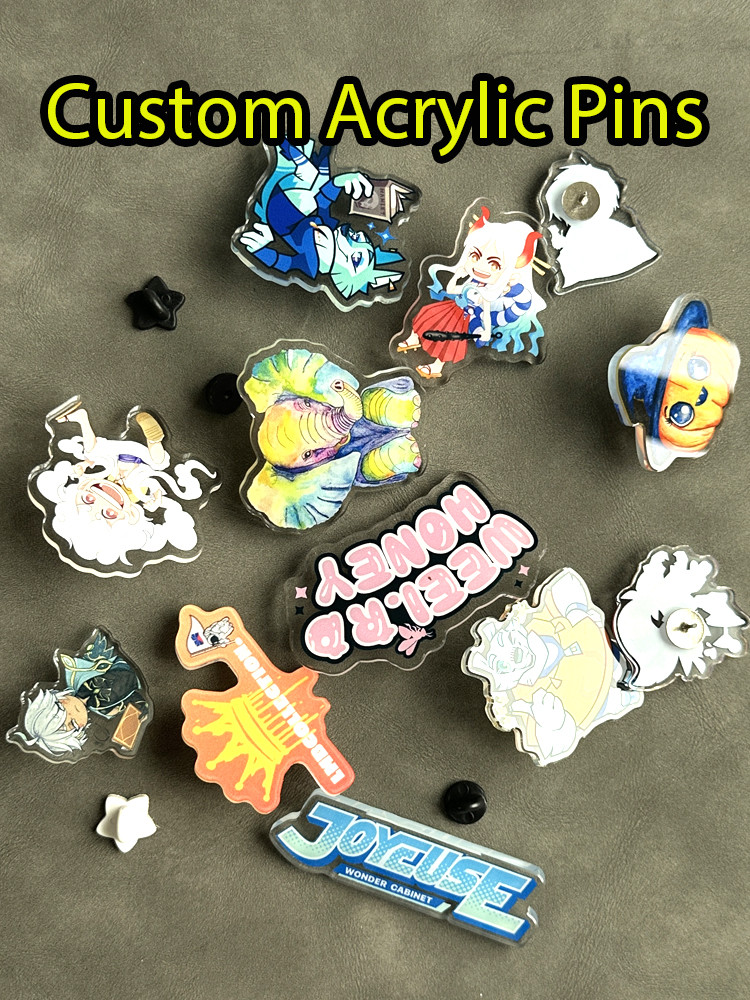Custom Acrylic Pins Badge Clear Epoxy Brooch Customized Animal Cute ...