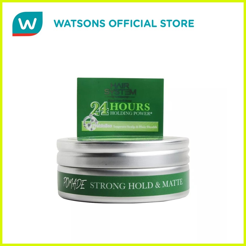 ♀ ☜ HAIR SYSTEM BY WATSONS Pomade Men Strong Hold & Matte 75g | Shopee ...