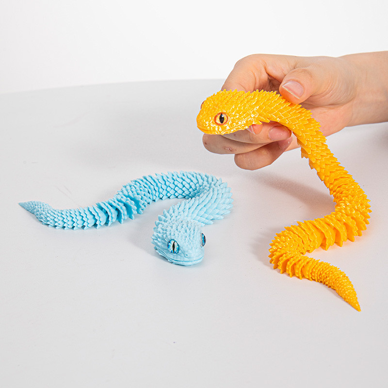 3D Printed Snake Fidget Toy Flexible Joints Snake Model Viper Zodiac ...