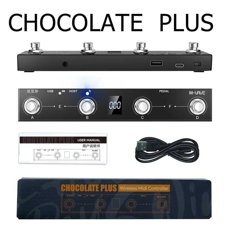 M VAVE Chocolate PLUS V2 Wireless Midi Controller 4 Buttons Foot Switch Advanced Customization ...