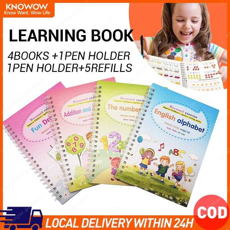 4 Books Set English Copybook Kids Reusable Calligraphy & Tracing ...