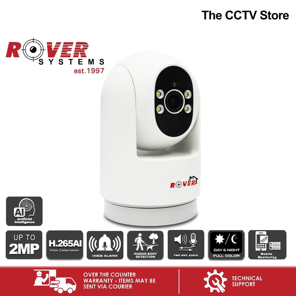 Rover Systems 2MP FULL COLOR Pan Tilt Indoor Home Security Wireless IP ...