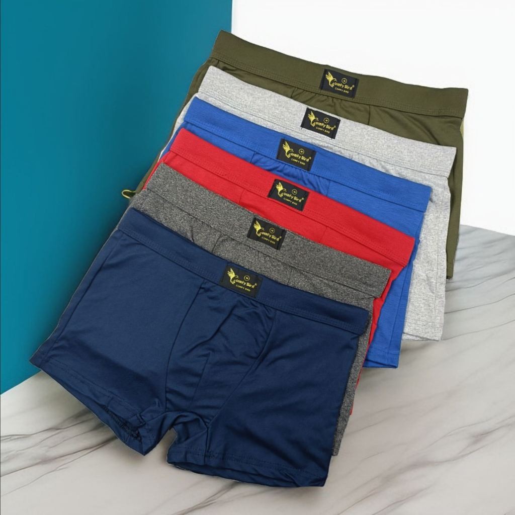 COD underwear Men's spandex plain color boxer briefs 3/1pcs/pack ...