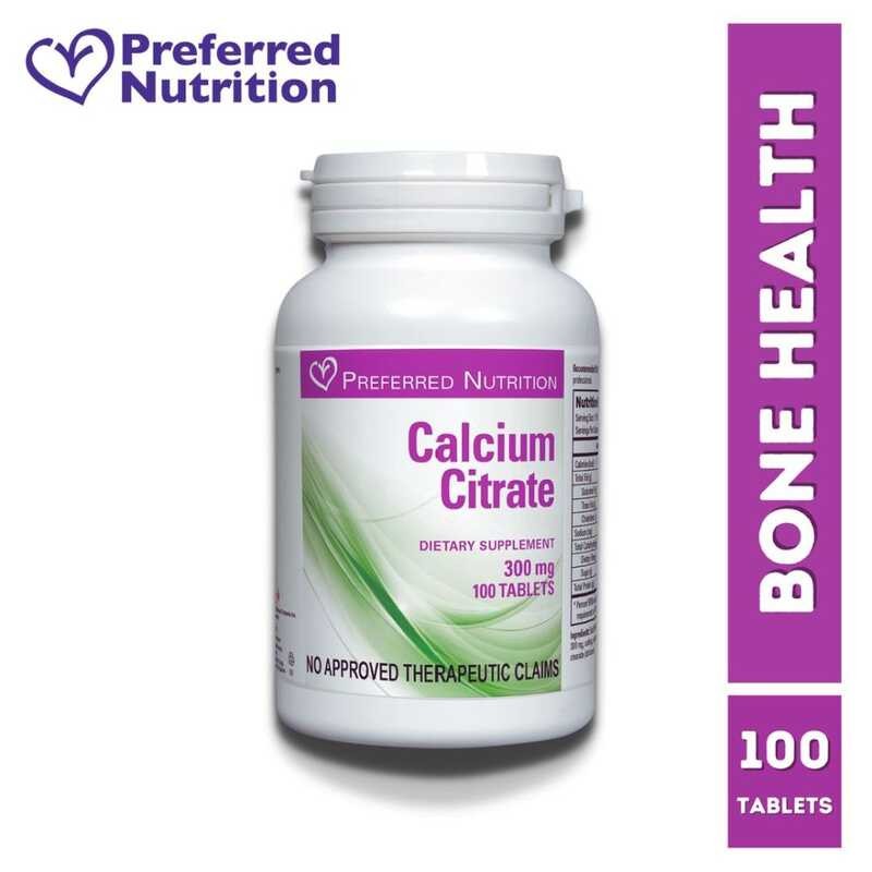 Preferred Nutrition Calcium Citrate 300 Mg 100 Tablets | Shopee Philippines