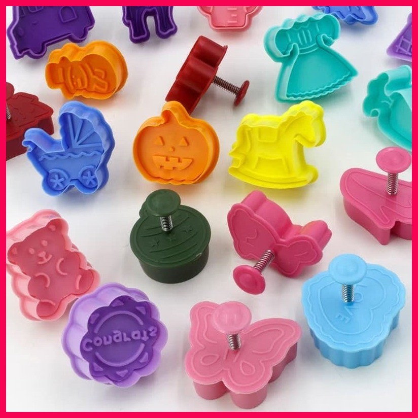 Push-type Cookie Cutter | Hand Press Stamp Biscuit and Cookie Cutter ...