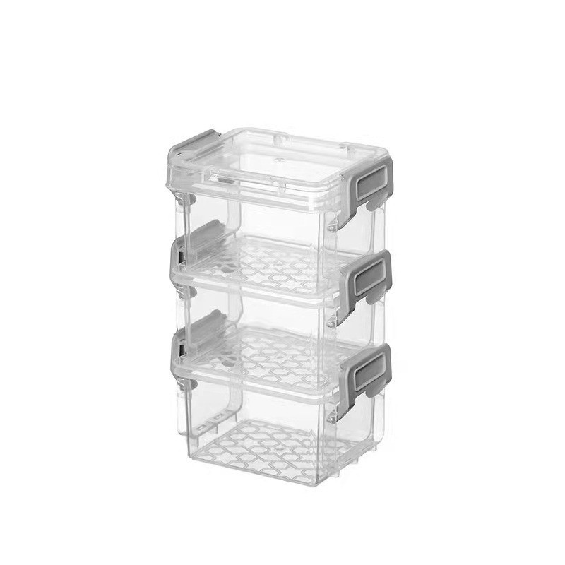 3pcs Mini Stackable Storage Box Dust Proof Storage Box Transparent ...