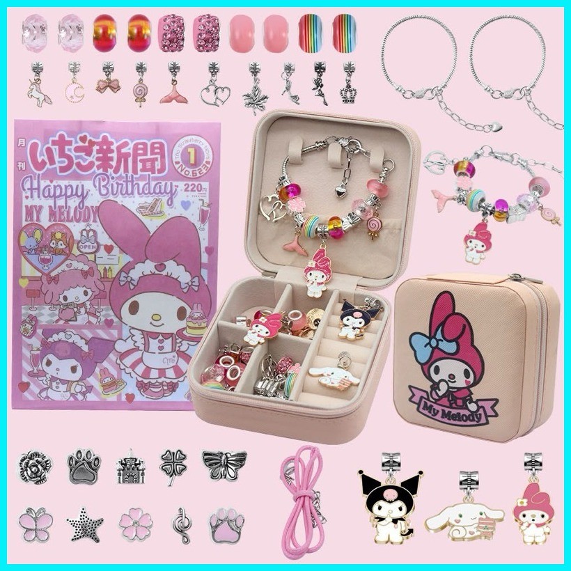 KUROMI CINNAMOROLL MY MELODY DIY BRACELET WITH PAPERBAG & JEWELRY BOX ...