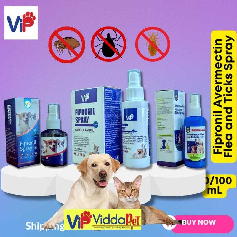VIP Fipronil Spray Flea And Tick For Dogs Cats Avermectin Mange 604 A93 ...