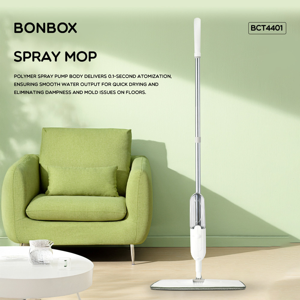 BONBOX Microfiber Flat Mop with Water Sprayer Tank Wet and Dry Flexible ...