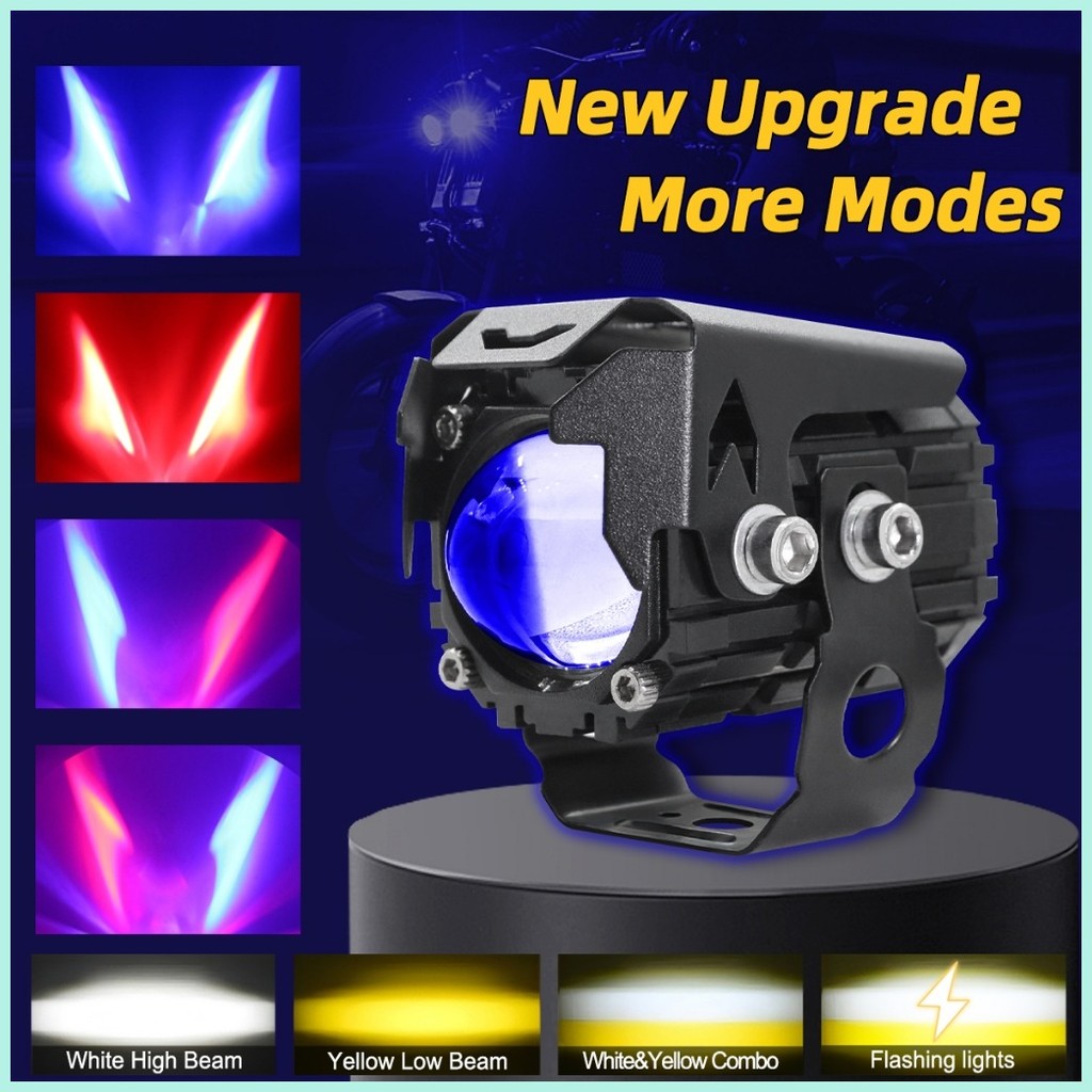 1Set Mini Driving Light Motorcycle Spot Light 7Modes Auxiliary LED ...